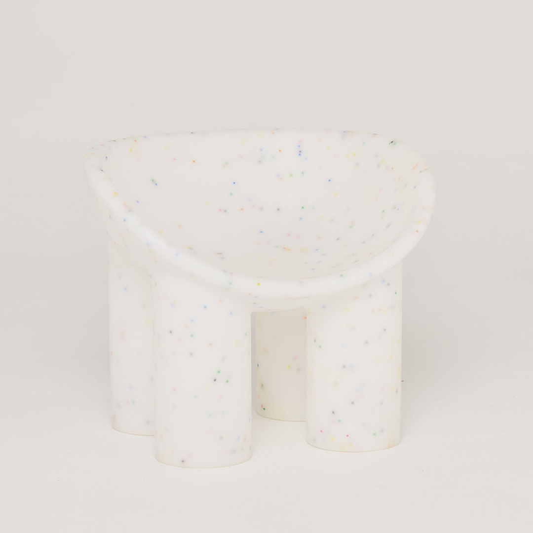 Upright - Replica Roly Chairs - White Confetti – Cowrie & Conch